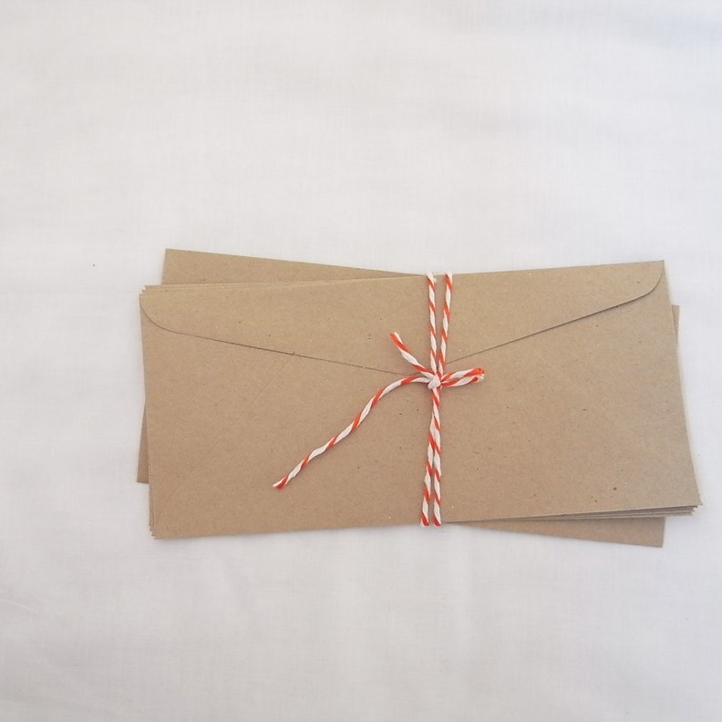 10 Long Letter Flat Kraft 23cm X 10.5cmenvelopes Great To Use For Money ...